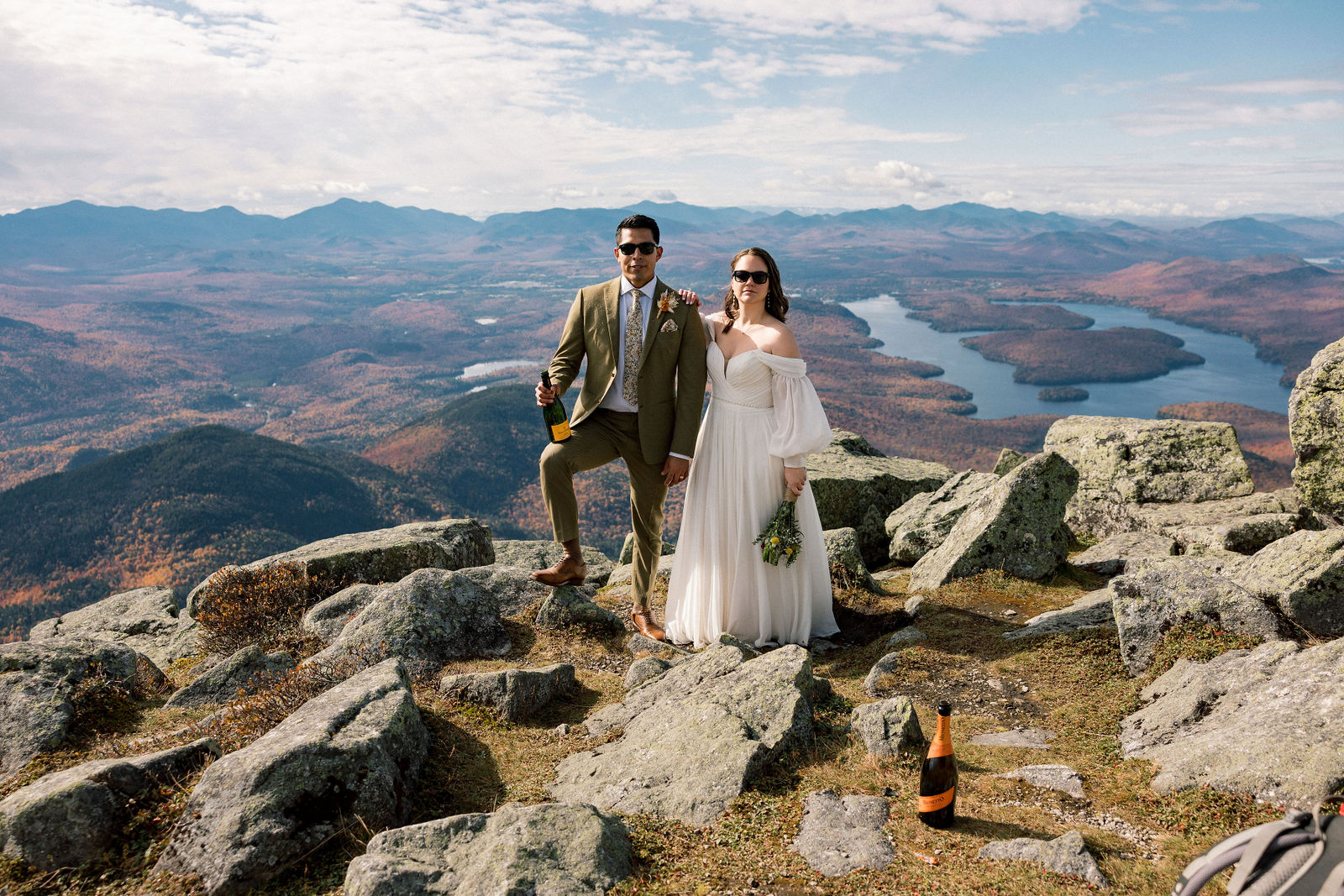 Ashlee + Marco's Whiteface Summit Elopement Photography during ...