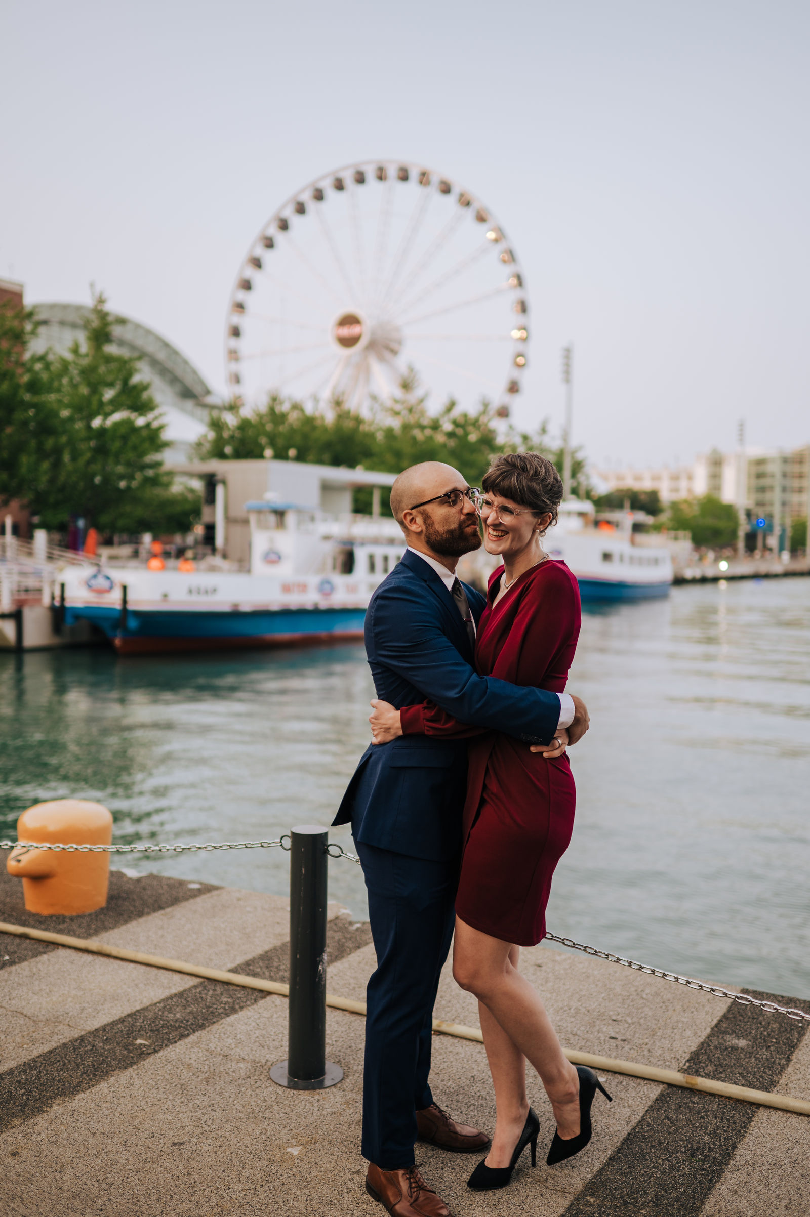 Jordan and Stephanie, Navy Pier Chicago by Shiny Penny Studios