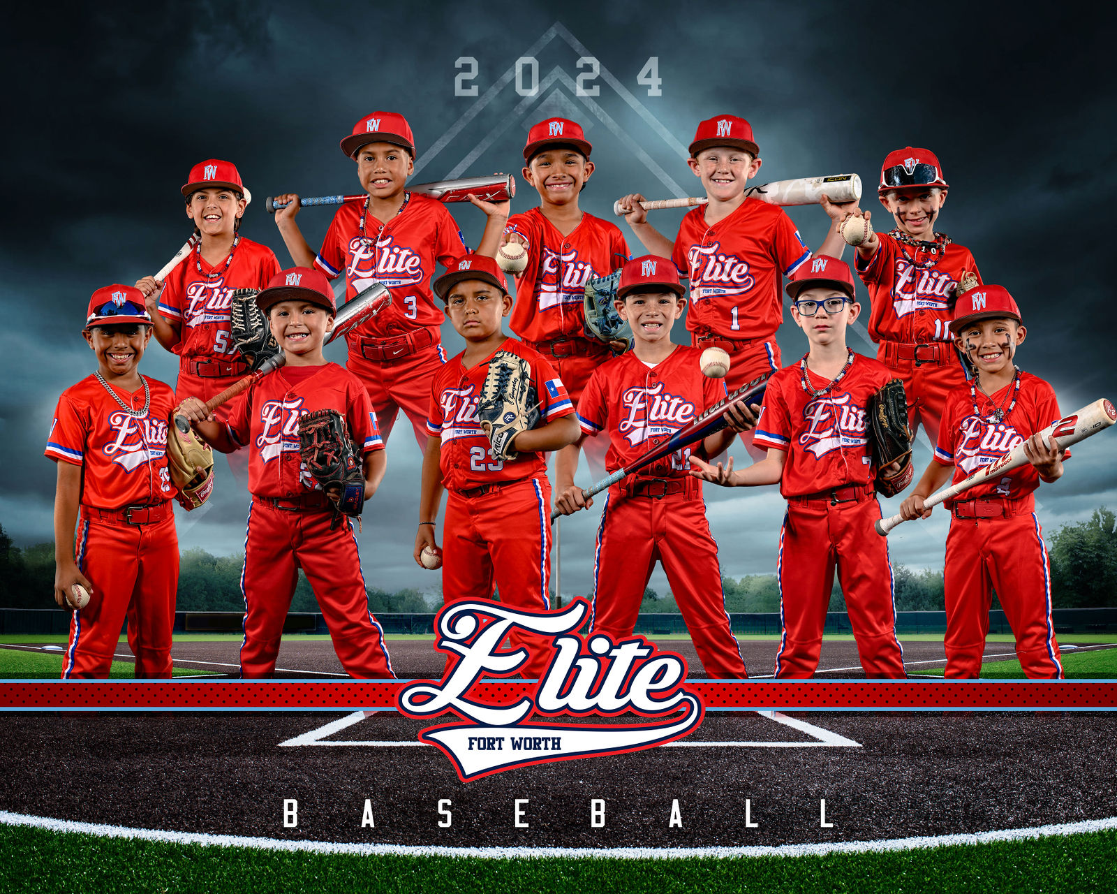 Ft. Worth Elite Baseball Portraits 9u Red by Break Neck Photography