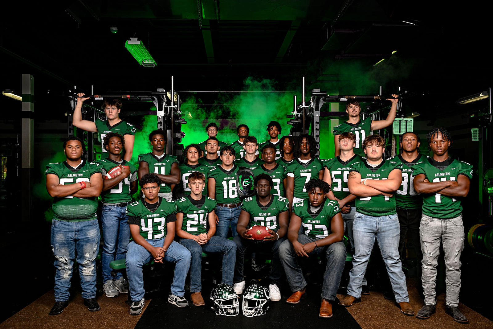 Arlington Colts Football 2025 Senior Portrait by Break Neck Photography