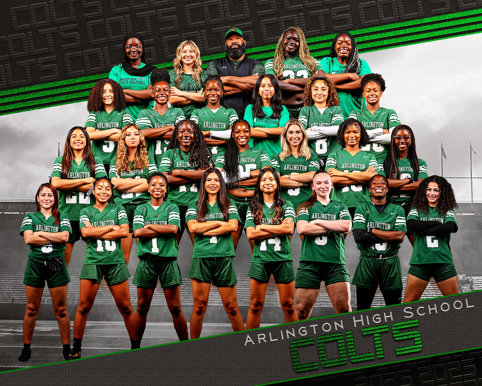 Arlington Colts Flag Football Portraits by Break Neck Photography