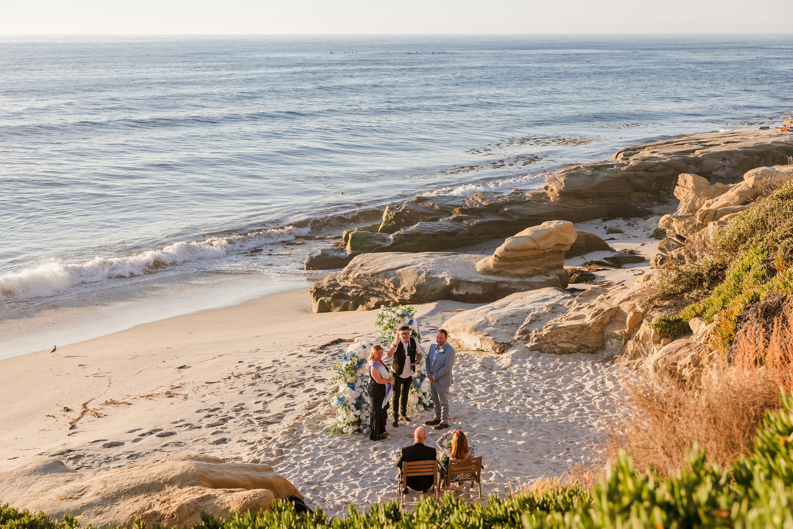 Michele & Laurent ~ Windansea Beach by Willmus Weddings
