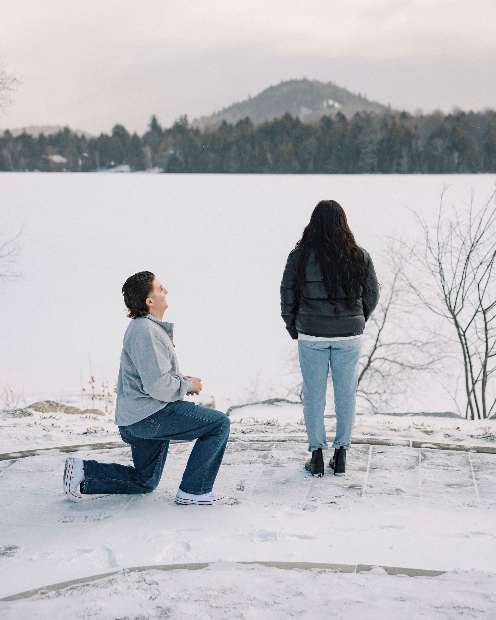 Anthony + Morgan's Winter Engagement Photography in Lake Placid, New ...